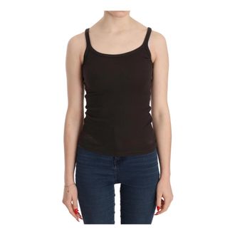 Pink Memories &Auml;rmellose Baumwollbluse - - Tops - Damen - Braun - S