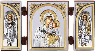 NKlaus Nicht Verwelkende Blume - Ikone Triptychon Christlich - reise Altar Holz 16624