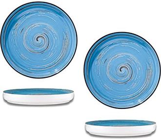 Wilmax England Wilmax - Assiettes plates gourmet SPIRAL - Lot de 2 - Forme originale - Design moderne - R&eacute;sistantes aux rayures - Polies &agrave; la main - Pour un usage do