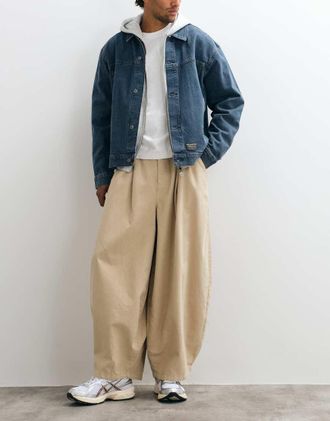 Collusion pantalon cargo ballon couleur pierre-Neutre