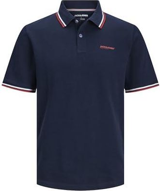 Jack & Jones Jjcampa Polo SS, Bleu Marine/imprim&eacute; : Taille S, S Hommes