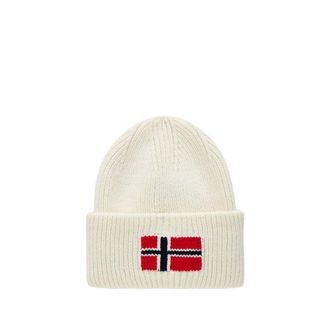 Napapijri Bonnet &agrave; revers brod&eacute; en laine m&eacute;lang&eacute;e