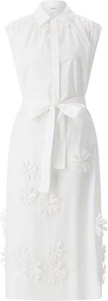 Meimeij Femme, Robes, Blanc, Taille: 34 FR Robe Chemise Midi Sans Manches