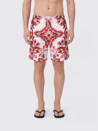 Dolce & Gabbana Short de bain en polyester &agrave; imprim&eacute; Majoliques