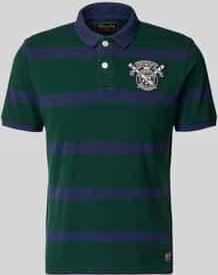 Superdry Slim Fit Poloshirt mit Label-Stitching und Knopfleiste