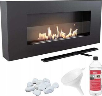 Kratki Wandkamin Bioethanol DELTA FLAT T&Uuml;V mit Verglasung GZus&auml;tze
