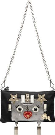 Prada 2013-2025 Tessuto Saffiano Robot Chain shoulder bag - Schwarz
