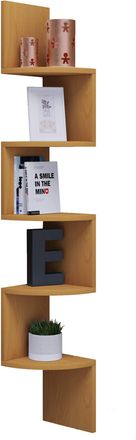 VCM Holzregal hängend | platzsparendes Regal | Maße: H. 123 x B. 20 x T. 20 cm | Elegantes Regal hängend | Aufbewahrungsregal | Bücherregal | Wandboard - 