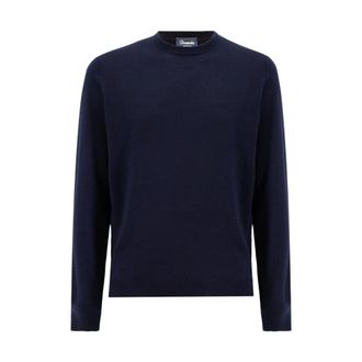Drumohr Luxuri&ouml;ser Wolle Seide Kaschmir Crew Neck Pullover - - Knitwear - Herren - Blau - 3XL