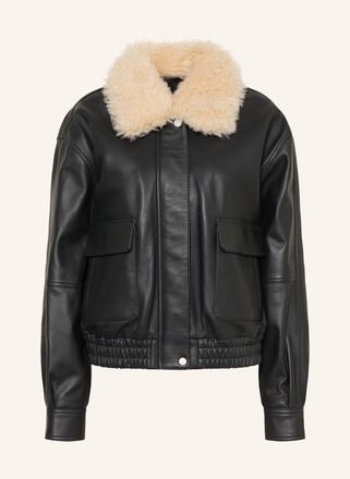 Mrs & Hugs Mrs & Hugs Lederjacke Mit Abnehmbarem Kunstfell schwarz