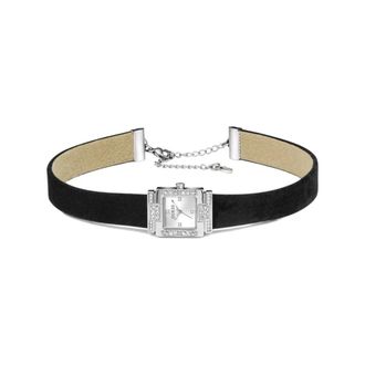 Guess Kristallverzierte Analog-Uhr - - Accessories - Damen - Schwarzk - ONE SIZE
