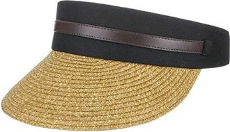 LIPODO Visière en Paille Timana Femme - Protection Solaire pour Le Soleil Casquette dété avec Été Printemps-été - Taille Unique Nature-Noir