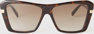Stella McCartney Square Cat-Eye Sunglasses, Woman, Dark Havana