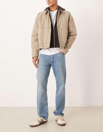 Arket Cliff - Klassische, gerade Jeans mit Vintage-Waschung in Mittelblau