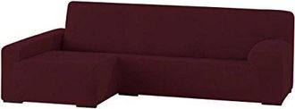Eysa elastisch Sofa überwurf Chaise Longue Links, frontalsicht, Polyester-Baumwolle, 08-rot, 43 x 14 x 37 cm, 1 Einheiten