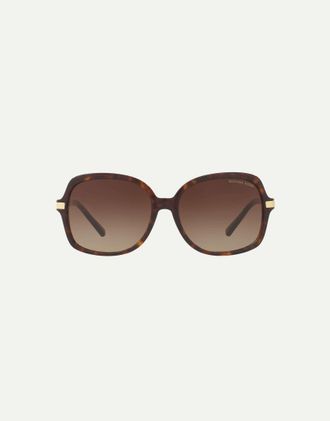 Michael Kors Adrianna ii eckige Sonnenbrille mit braunen Gl&auml;sern in dunklem Havanna