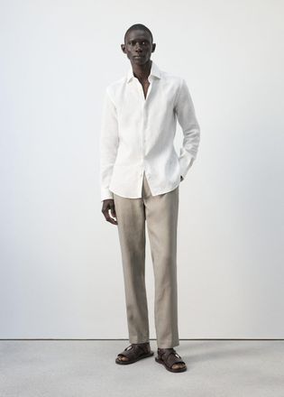 Mango Chemise slim-fit 100 % lin blanc - Homme - XXL - MANGO MAN