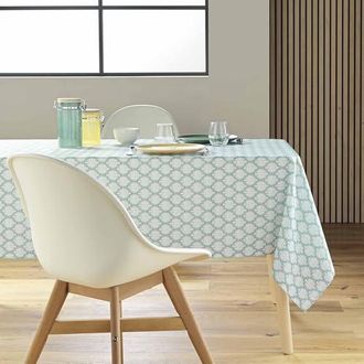 Douceur d'Int&eacute;rieur Nappe Rectangle (145 x 240 cm) Davia Sauge, Polyester Imprim&eacute;