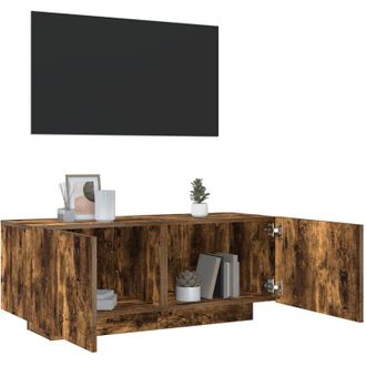 vidaXL Vidaxl - Meuble tv Chêne fumé 100x35x40 cm Bois dingénierie