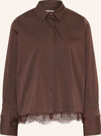Milano Milano Italy Hemdbluse Mit Spitze braun