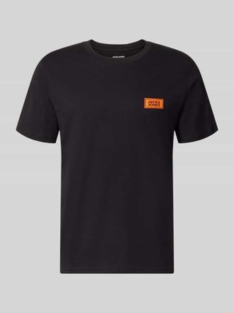 Jack & Jones Regular Fit T-Shirt aus reiner Baumwolle mit Label-Detail