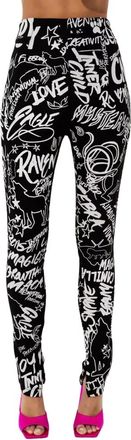 Camilla Femme, Pantalons, Noir, Taille: 36 FR Spirit Scribble High Waisted Ponte Pant