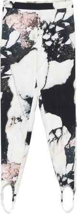 Roberto Cavalli Hose mit Marmor-Print - Weiß