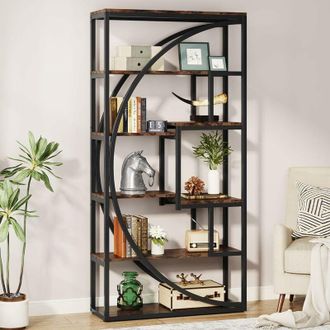 Tribesigns Biblioth&egrave;que Industrielle &agrave; 5 Niveaux, Biblioth&egrave;que de 180 cm de Hauteur avec 8 &Eacute;tag&egrave;res de Rangement Ouvertes, &eacute;tag&egrave;re &agrave; Livres pour Bureau, Salon