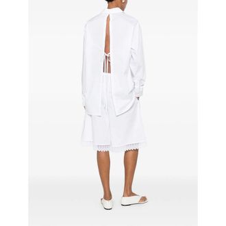The Nina Studio Cotton Button-Up Shirt - White
