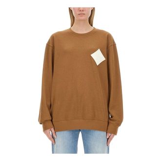 MCM Logo Rundhals-Sweatshirt - - Sweatshirts & Hoodies - Damen - Braun - L
