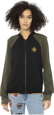 Mr & Mrs Italy Femme, Sweatshirts et sweats &agrave; capuche, Noir, Taille: 34 FR Sweat bicolore intemporel &agrave; zip