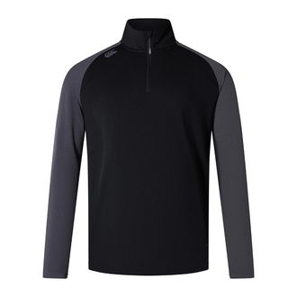 Canterbury Of New Zealand Elite Base Layer Oberteil f&uuml;r Herren, mit kurzem Rei&szlig;verschluss, Einlagig (Schwarz/Magnet (Farbe) meliert)