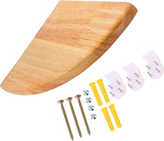 BESPORTBLE Generisch Holz Eckregal Zur Wandmontage Schwebendes Badezimmer Wandregal aus Stabilem Holz mit Abgerundeten Kanten Aufbewahrungsregal für Kleine Utens