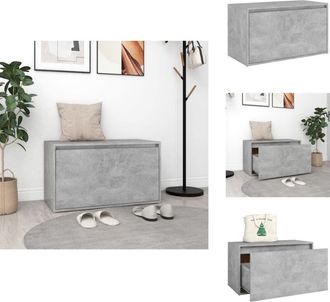 vidaXL Flurbank 80x40x45 cm Betongrau Holzwerkstoff - Flurbank - Holzbank - Wohnzimmerbank - Garderobe - Aufbewahrungsbank
