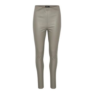 Soaked In Luxury Leggings Brindle en PU avec taille &eacute;lastique - Femme - Pantalons - Gris - Taille: 46 FR