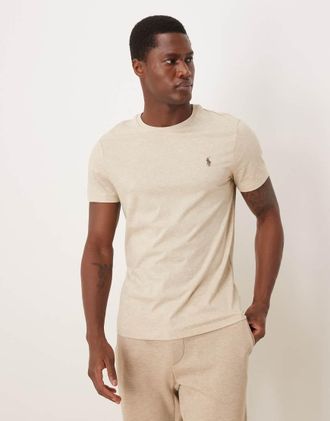 Polo Ralph Lauren T-shirt ajusté avec logo emblématique - Beige chiné-Neutre