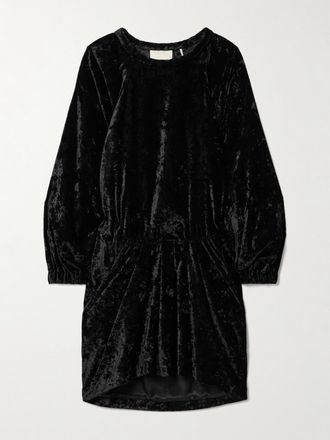 Isabel Marant Lassie Minikleid Aus Samt In Knitteroptik - Schwarz