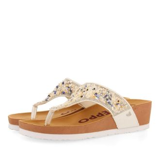 Gioseppo Damen Slide Flipflop, Weiss/opulenter Garten, 41 EU