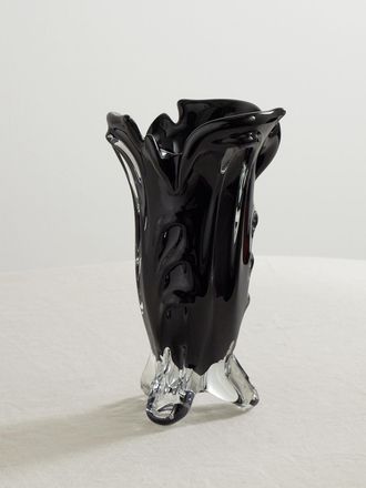 LOUISE ROE Drape Vase Aus Glas - Schwarz