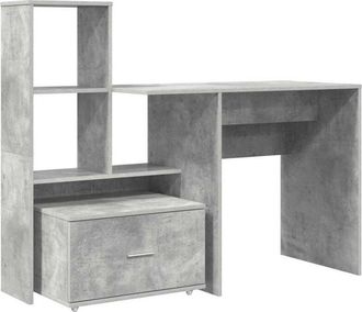 vidaXL Schreibtisch Betongrau 131,5 x 50 x 106,5 cm Holzwerkstoff Vidaxl