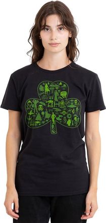 Star Wars St Patricks Day Clover Icons Ladies T Shirt, Black, Large