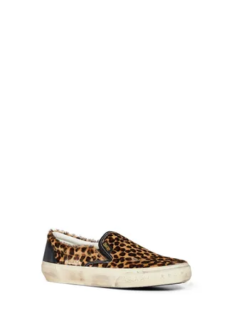 Golden Goose Mens Sneakers Vce Penstar Leopard Calf Hair Multicolour Leather Trainers