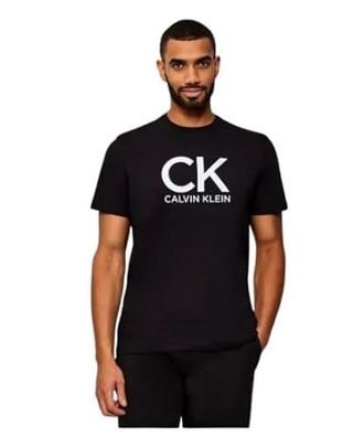 Calvin Klein T-Shirt Manches Courtes Homme Graphic Tee Col Ras-du-Cou, Noir (Black), M