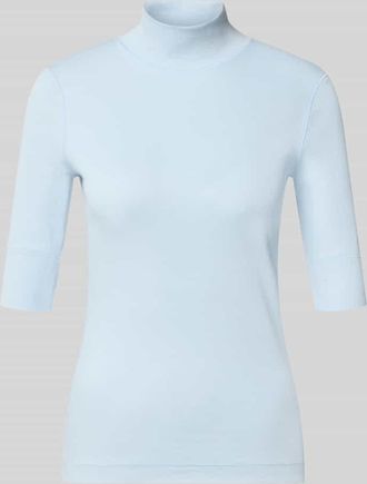 Marc Cain Slim Fit T-Shirt aus Baumwoll-Mix mit Stehkragen