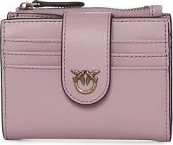 Pinko Pinko, Femme, Accessoires, Rose, Taille: ONE Size Petit portefeuille en cuir lisse avec logo