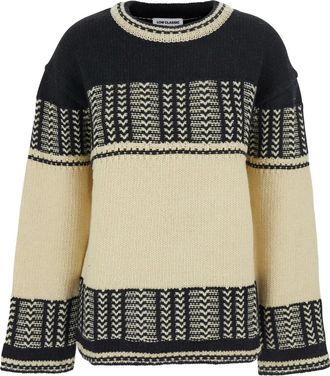 Low Classic pull en maille intarsia - Tons neutres