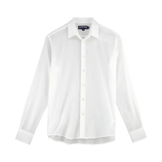 Vilebrequin Leichtes Solides Unisex-Baumwollvoile-Hemd - - Shirts - Herren - Wei&szlig; - M