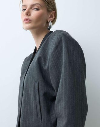 Asos bomber court ajust&eacute; sportif-Gris