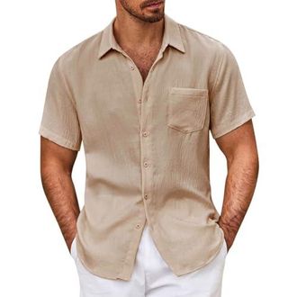 Generic Offres &eacute;clair du Jour Chemise boutonn&eacute;e &agrave; Manches Courtes pour Hommes, Chemise d&eacute;contract&eacute;e, &eacute;t&eacute;, Manches Courtes, Chemises boutonn&eacute;es, v&ecirc;tements Tend