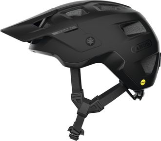 ABUS MTB-Helm MoDrop MIPS - robuster Fahrradhelm mit Aufprallschutz für Mountainbiker - individuelle Passform - Unisex - Schwarz Matt, L